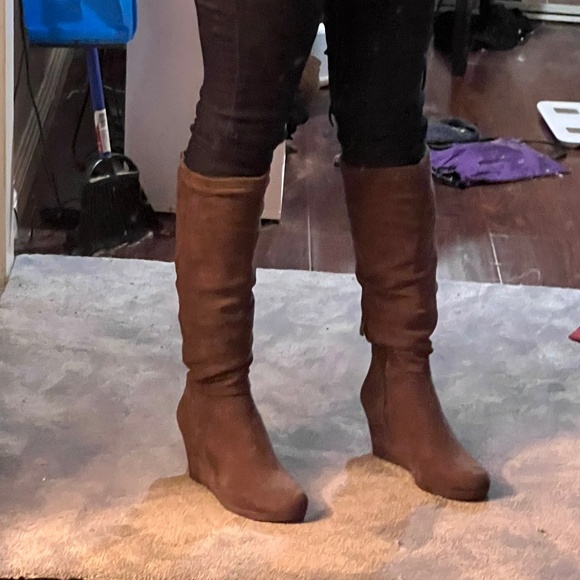 Shoes | Suede Like Boots Black And Grey | Poshmark